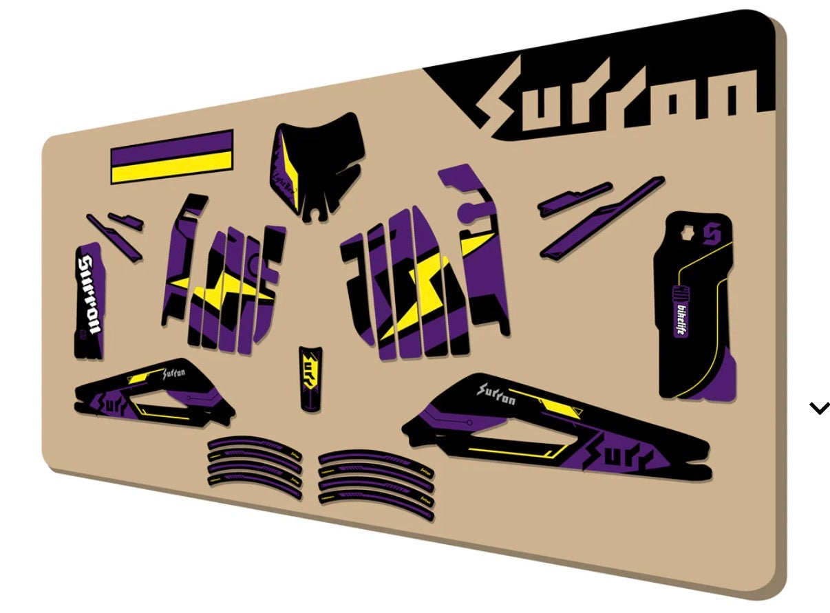 Surron Light Bee 2025/2026 Sticker Kit OEM Purple/Yellow ...